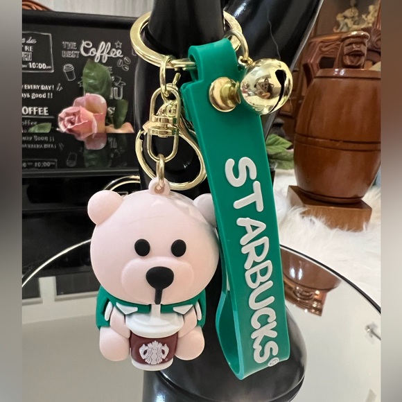 Accessories | Starbucks Green Bear Key Chain | Poshmark